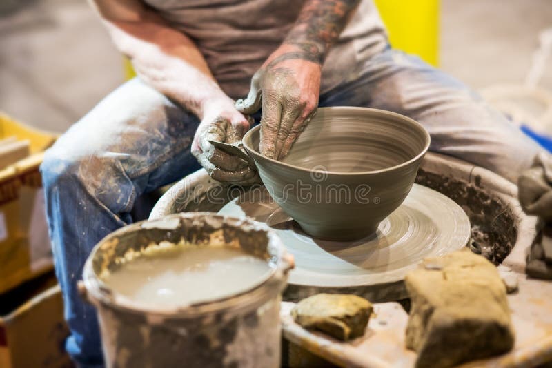 Pottery production process stock photo. Image of skill - 134362826
