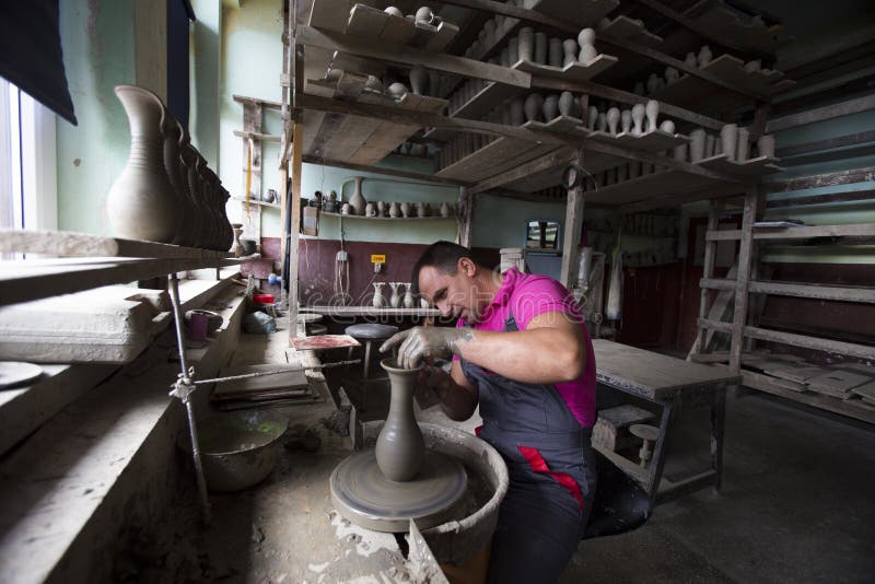Potter Master in His Workshop Editorial Stock Photo - Image of ceramic ...
