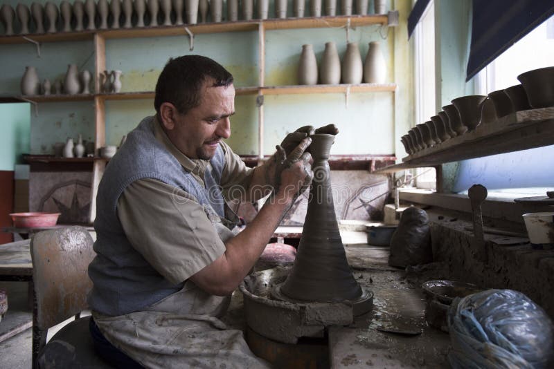 Potter Master in His Workshop Editorial Image - Image of classic ...