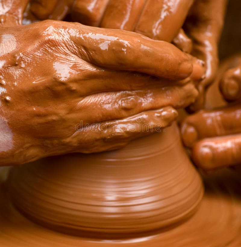Person using potters wheel stock photo. Image of close - 8850994