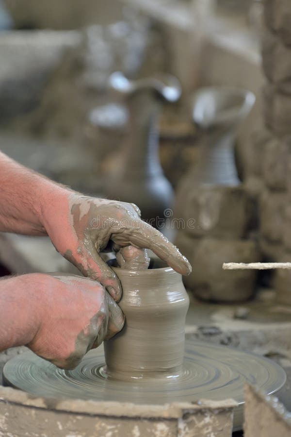 Potter S Hands Making a Pot Stock Image - Image of manual, skill: 57564557