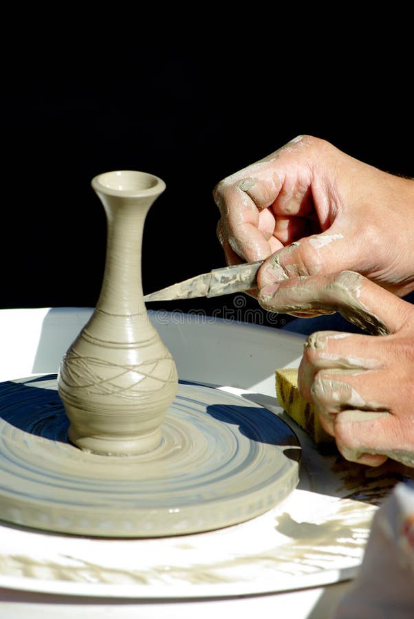 Potter s hands at work stock image. Image of jigger, clay - 10912657