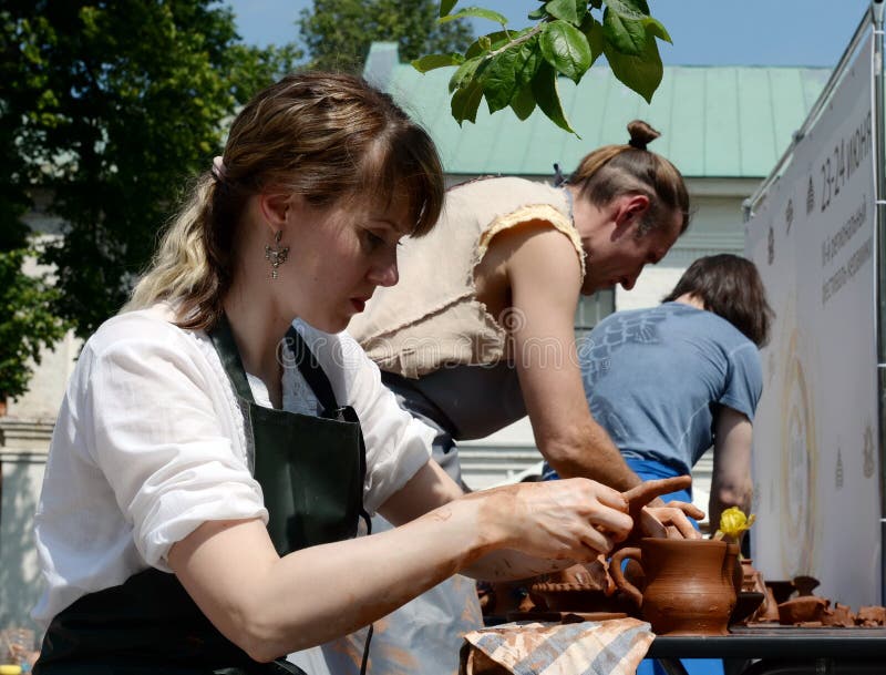 Potter Shows a Master-class of Making Pottery Editorial Stock Image ...