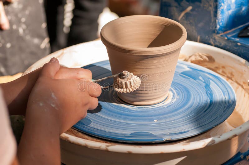 Master class in pottery stock photo. Image of potter - 100141282