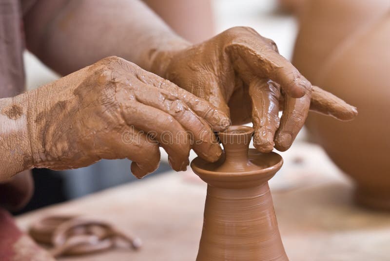 Potter at work. stock image. Image of craftsman, earthenware - 21089255