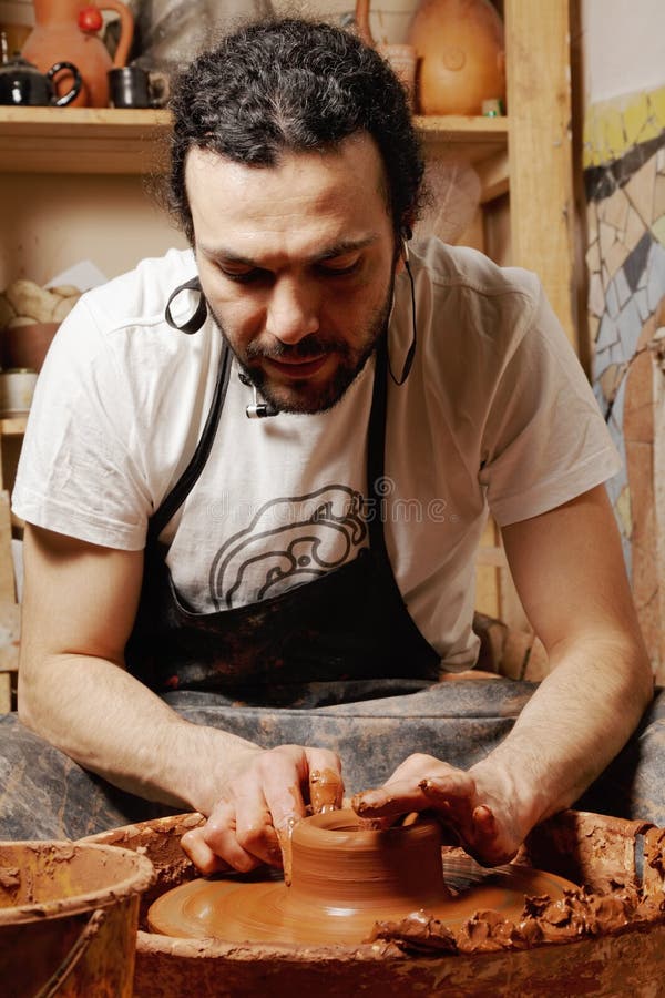 Person using potters wheel stock photo. Image of close - 8850994