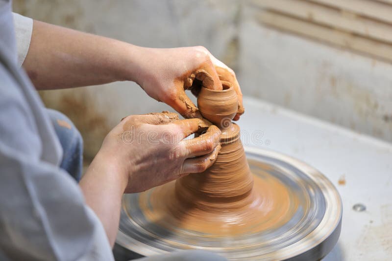 Potter at work. Ceramic stock photo. Image of craft - 157699728