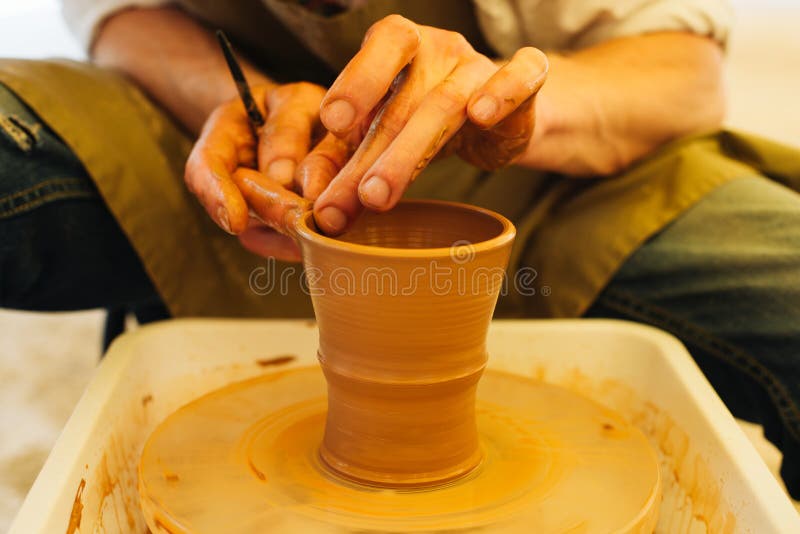 Potter at work stock image. Image of molding, pottery - 78738789
