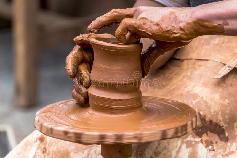 Potter at work stock image. Image of pottery, arts, handwork - 72218051