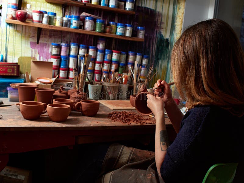 Potter at work stock photo. Image of attribute, work - 151454756