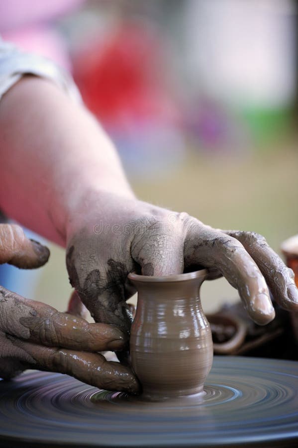Potter at work. stock image. Image of form, circle, finger - 92847273