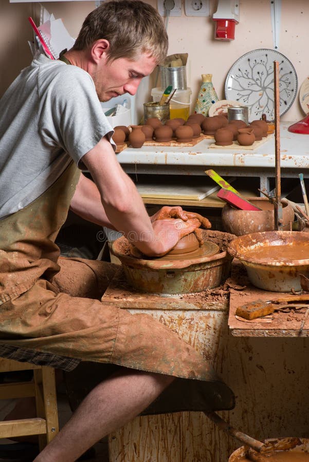 Potter at work stock photo. Image of clay, skill, creation - 46353100
