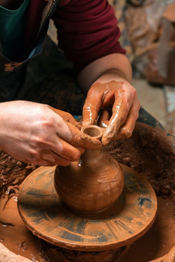 Potter at Work. Workshop Place. Stock Photo - Image of handmade ...