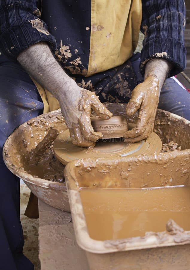 Potter working stock image. Image of finger, work, pottery - 27487189