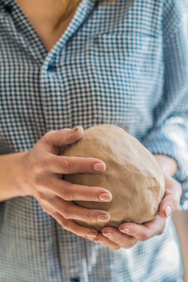 Potter working with clay stock photo. Image of pottery - 203678140