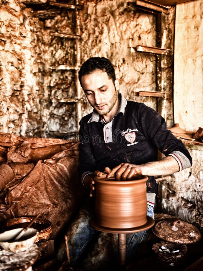 Potter working clay stock image. Image of clay, vase, finger - 1803459