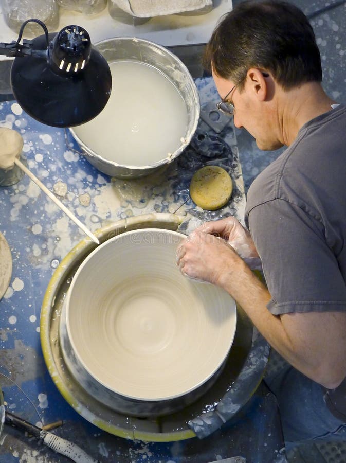 Potter Working at Pottery Wheel Editorial Stock Photo - Image of ...