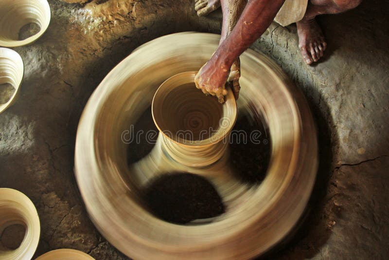 Potter is Working with Skillful Hands Stock Image - Image of pottery ...
