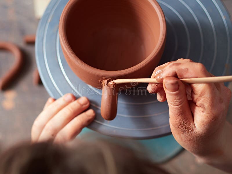 The Potter Works in the Main Workshop. Stock Photo - Image of work ...