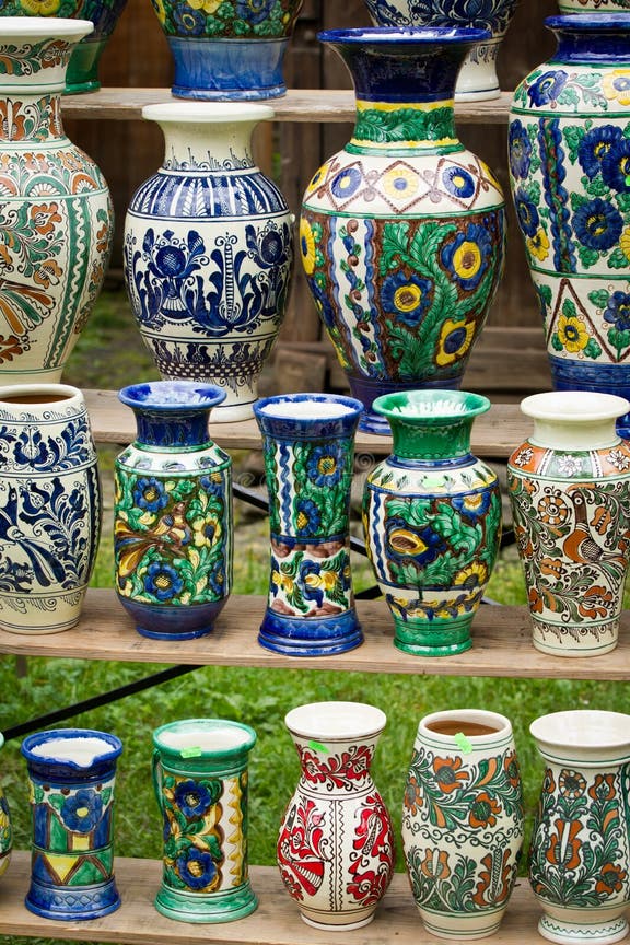 Pottery stock image. Image of jugs, painted, bole, plates - 24877089