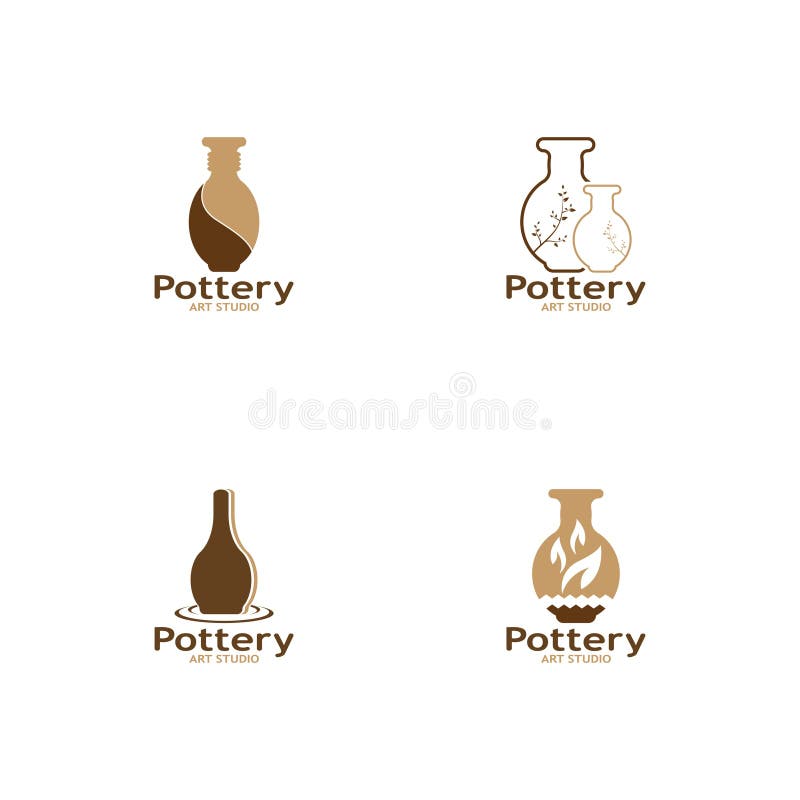 Pottery Art Studio Logo Vector Template Illustration Stock Illustration ...
