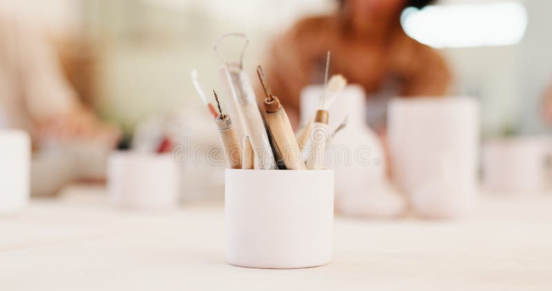 Pottery, Art and Tools in Workshop for Artistic Process, Sculpture ...