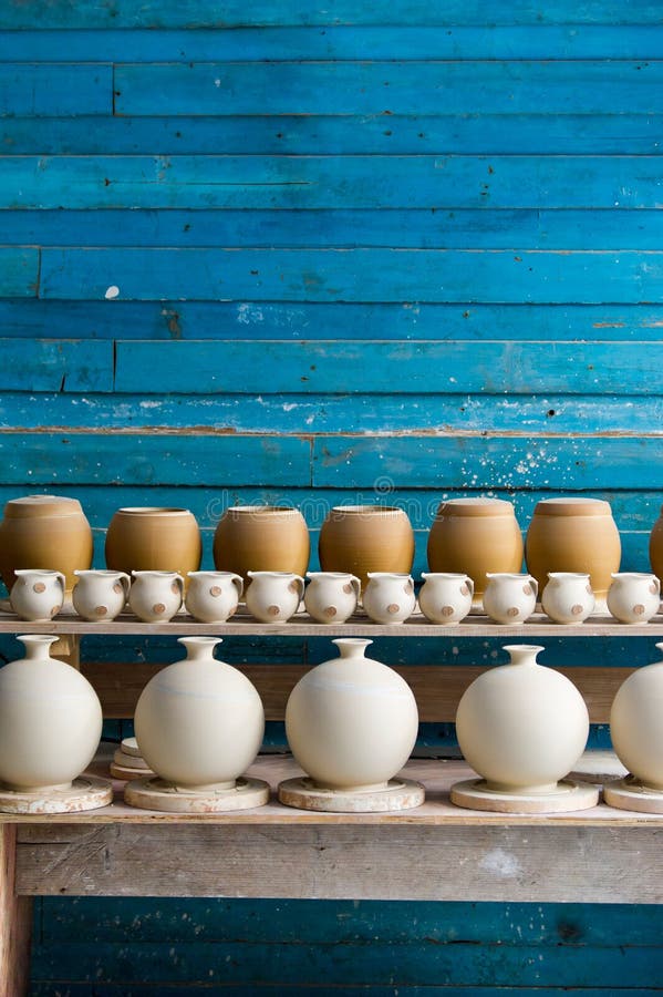 Pottery Biscuit on the Shelf Stock Image - Image of craft, pottery ...