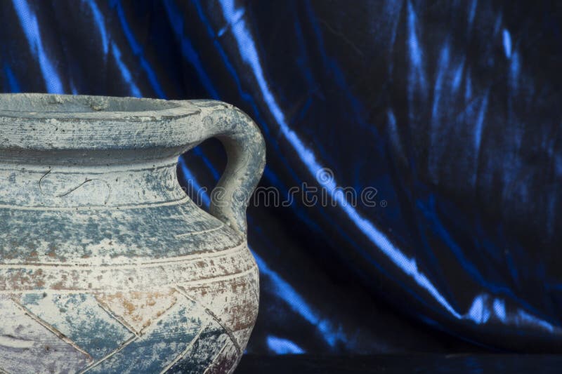 Pottery on blue background stock photo. Image of pottery - 273250282