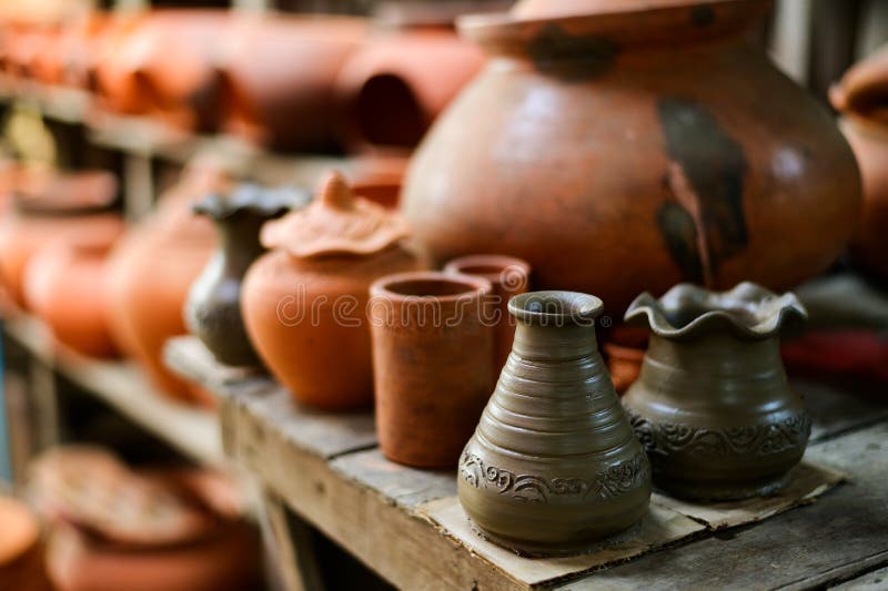 Pottery is the Ceramic Material Stock Photo - Image of handmade ...