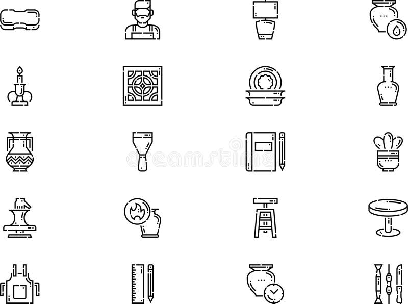 Pottery and Ceramics Icons Collection is a Vector Illustration with ...