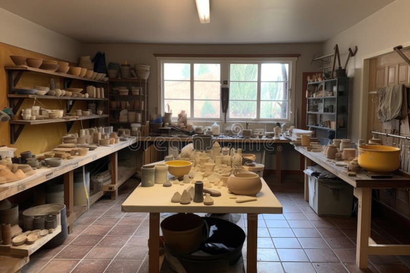 Pottery and Ceramics Studio with Various Tools, Including Hand Tools ...