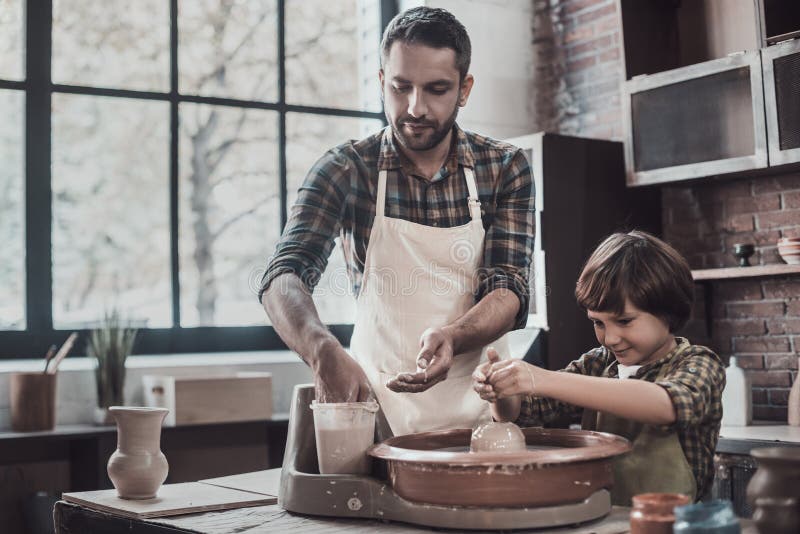 Pottery class. stock image. Image of craftsperson, child - 79725943