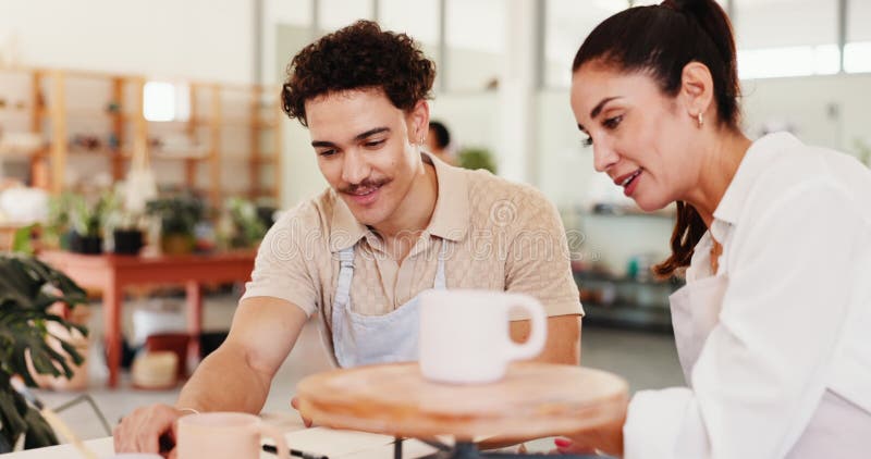 Pottery Class, People and Sculpture in Studio for Ceramic Design ...