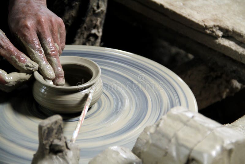 Pottery Craft Wheel Ceramic Clay Potter Stock Photo - Image of potter ...