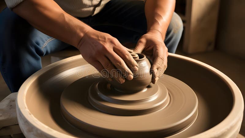 Pottery Crafting Action Artisan Studio Hands-on Skill Creative Workshop ...