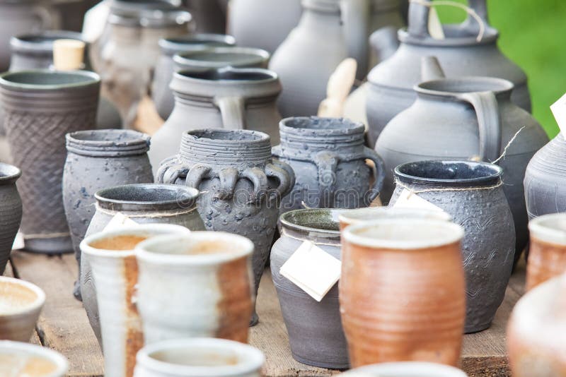 Pottery and Different Handicrafts at Market Stock Photo - Image of ...