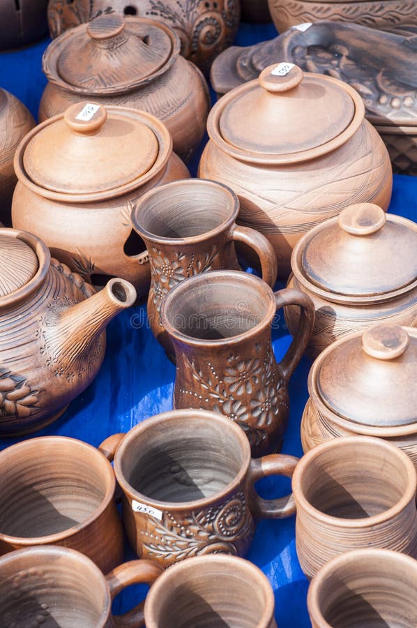 Pottery, Earthenware, Clayware, Crockery, Stoneware Stock Image - Image ...