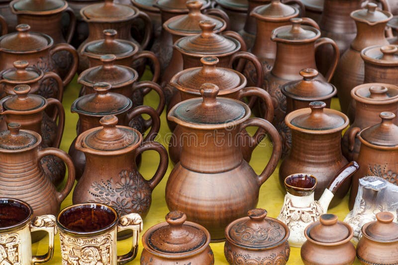 Pottery, Earthenware, Clayware, Crockery, Stoneware Stock Photo - Image ...