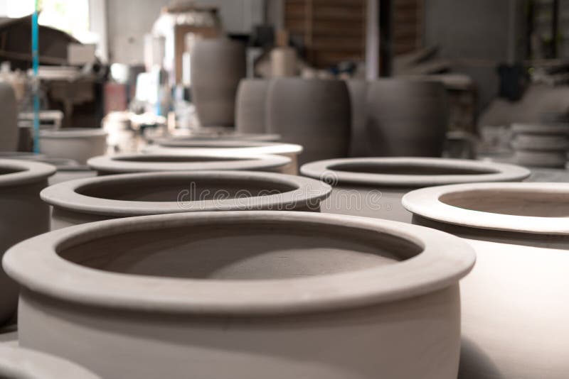 Pottery in a factory stock photo. Image of craftsperson - 196699790