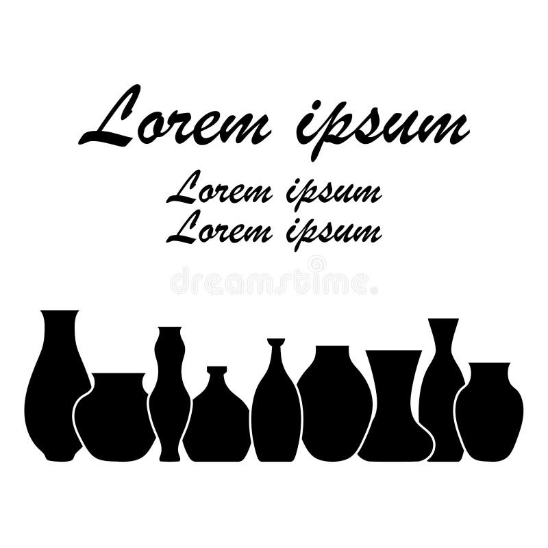 Pottery Flat Vector Border. Handmade Ceramic Vase and Pots . Pottery ...