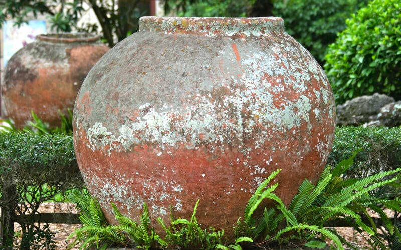 Pottery in the garden stock image. Image of world, white - 98536999