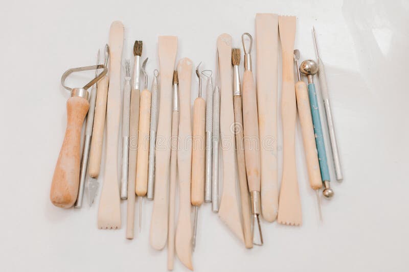 Pottery Gears for Molding Ceramics. Set of Craft Sculpting Tools on ...