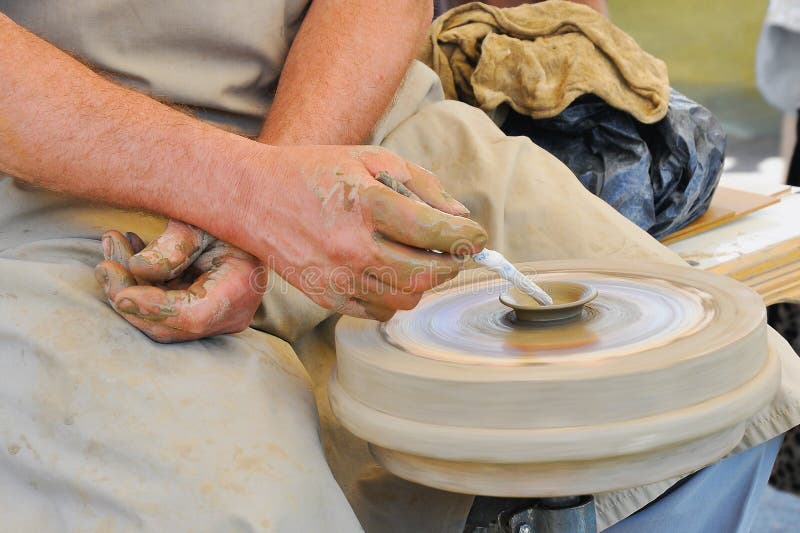 Pottery handcraft close-up stock photo. Image of clay - 15938748
