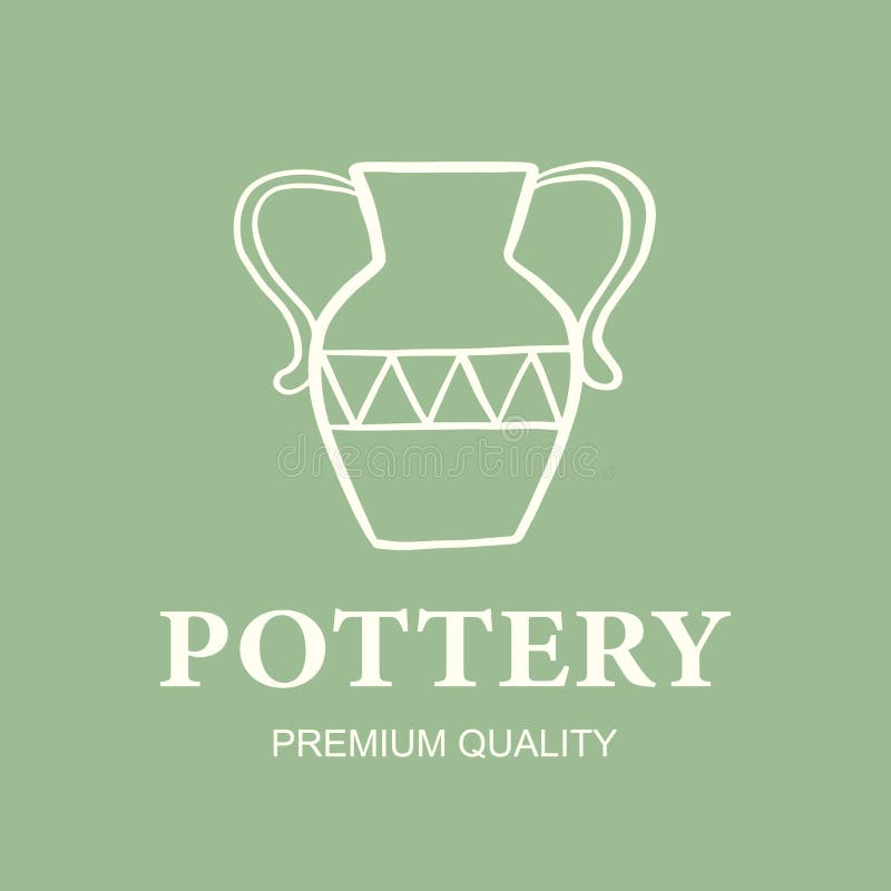 Pottery Handmade Manufacture Logo Design Template Stock Vector ...