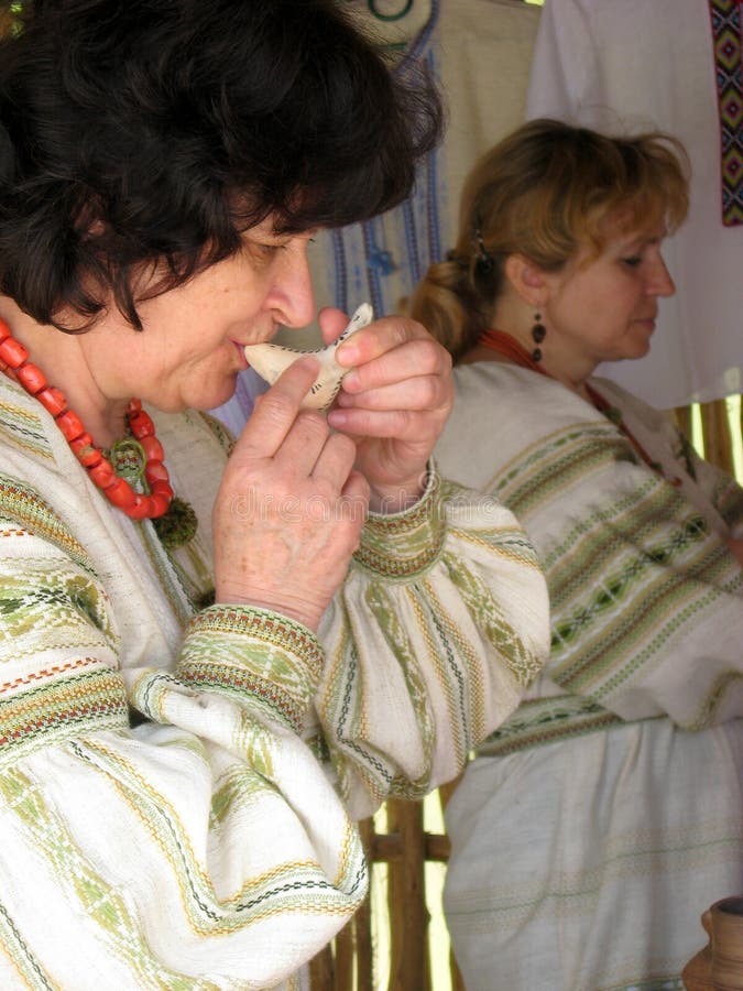 Traditional Tin Whistle Player at Bunratty`s 19th Century Folk Park ...