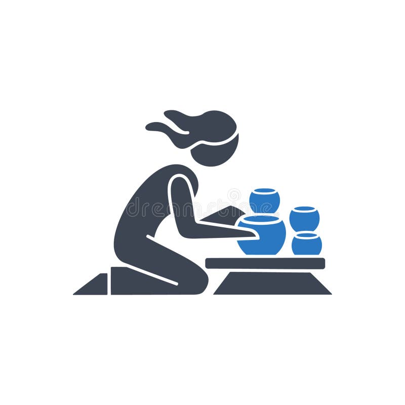 Pottery Making Icon stock illustration. Illustration of making - 373827877