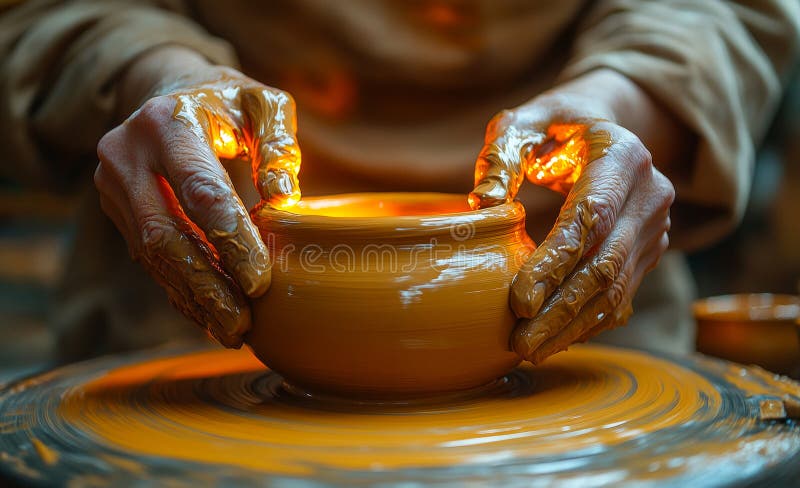 Pottery Making Process in a Workshop Stock Photo - Image of creative ...