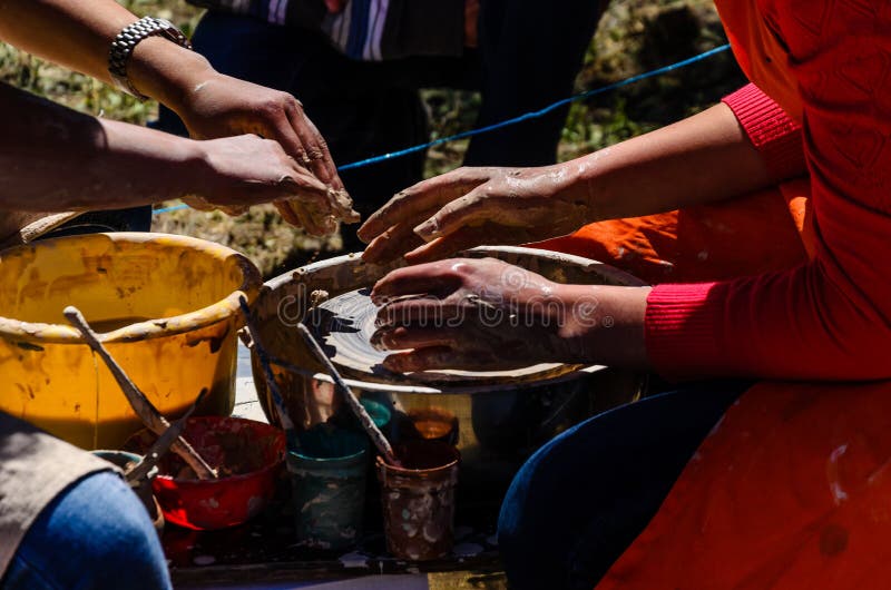 Pottery Master Class on Street Fair Stock Photo - Image of fair, clay ...