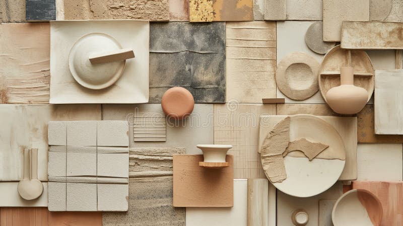 Pottery Moodboard - Pottery Collage, AI Generated Digital Art Stock ...