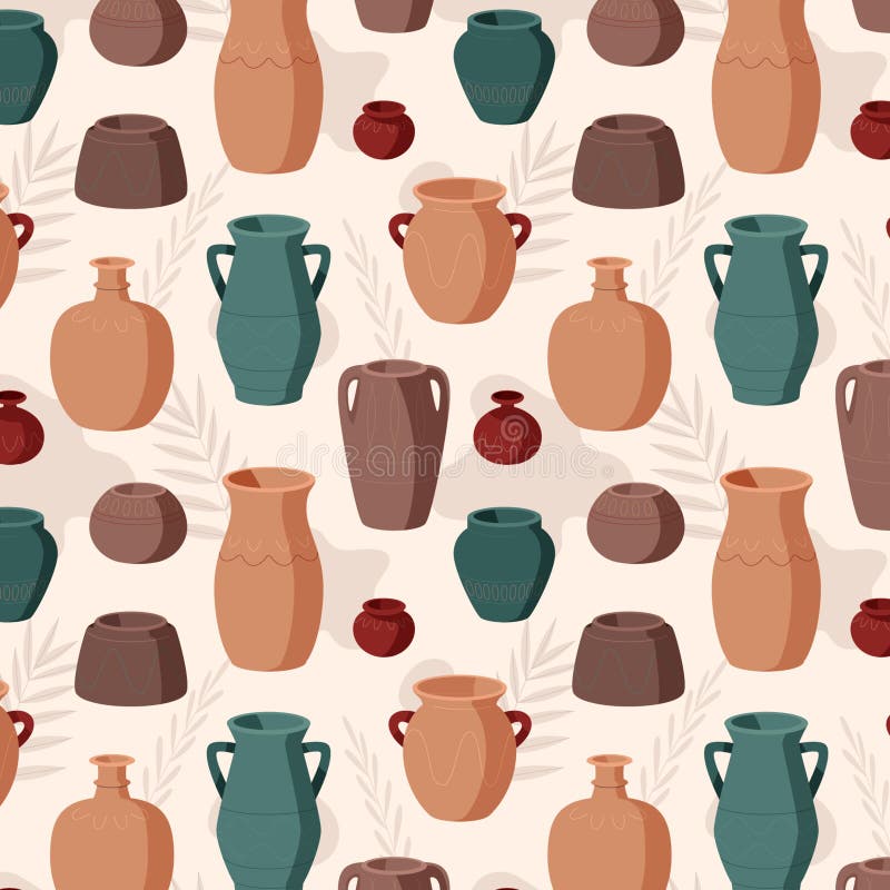 Pottery Pattern in Flat Design Stock Illustration - Illustration of seamless, pottery: 314144072